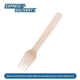 FIESTA COMPOSTABLE DISPOSABLE WOODEN FORKS PACK 100