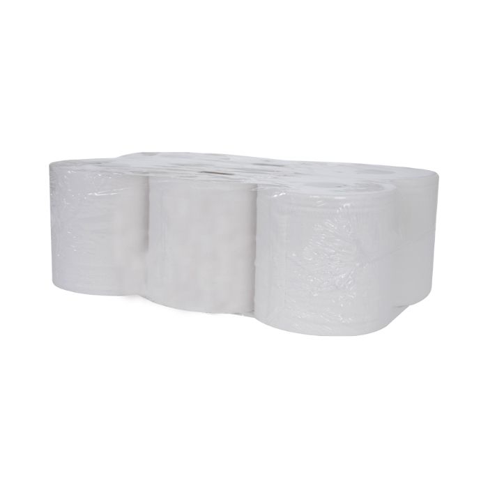 WHITE CENTRE FEED ROLLS 2PLY 120M