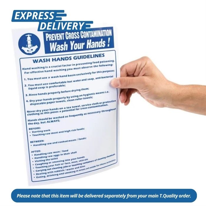 VOGUE PREVENT CROSS CONTAM WASH HANDS SIGN